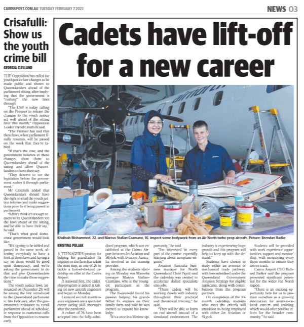 Cairns Cadetship Program Launches - Aviation Australia